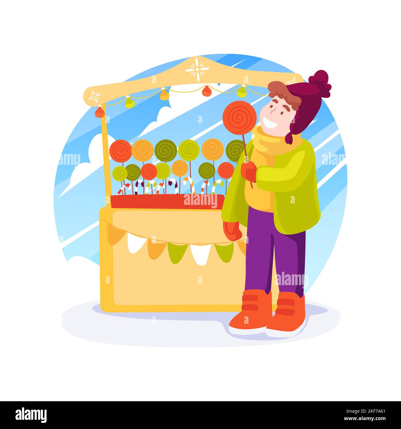 Boy eating sweets candy Stock Vector Images - Alamy