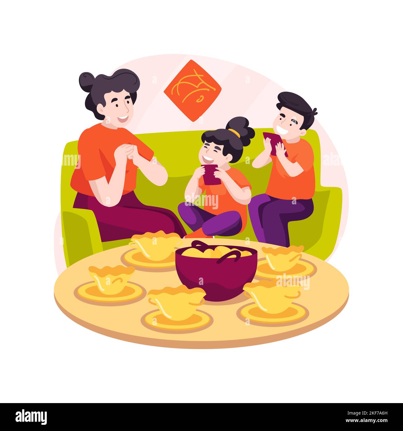 Giving red envelopes isolated cartoon vector illustration Stock Vector ...
