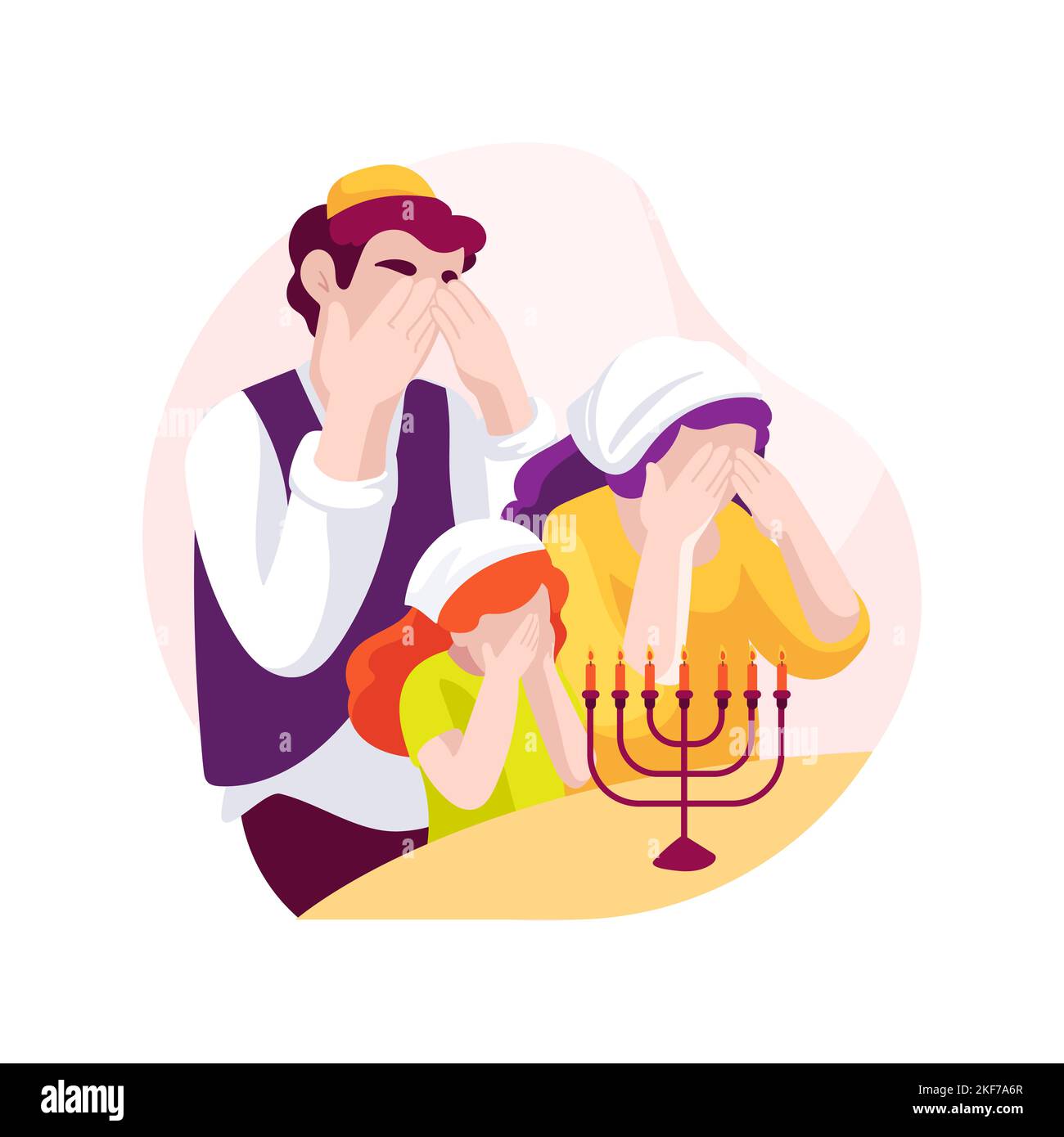 Praying together isolated cartoon vector illustration Stock Vector ...