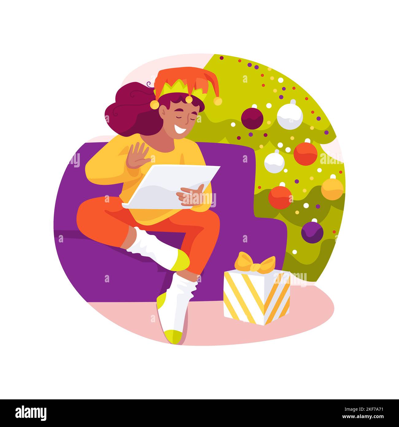 Greeting friends isolated cartoon vector illustration Stock Vector ...