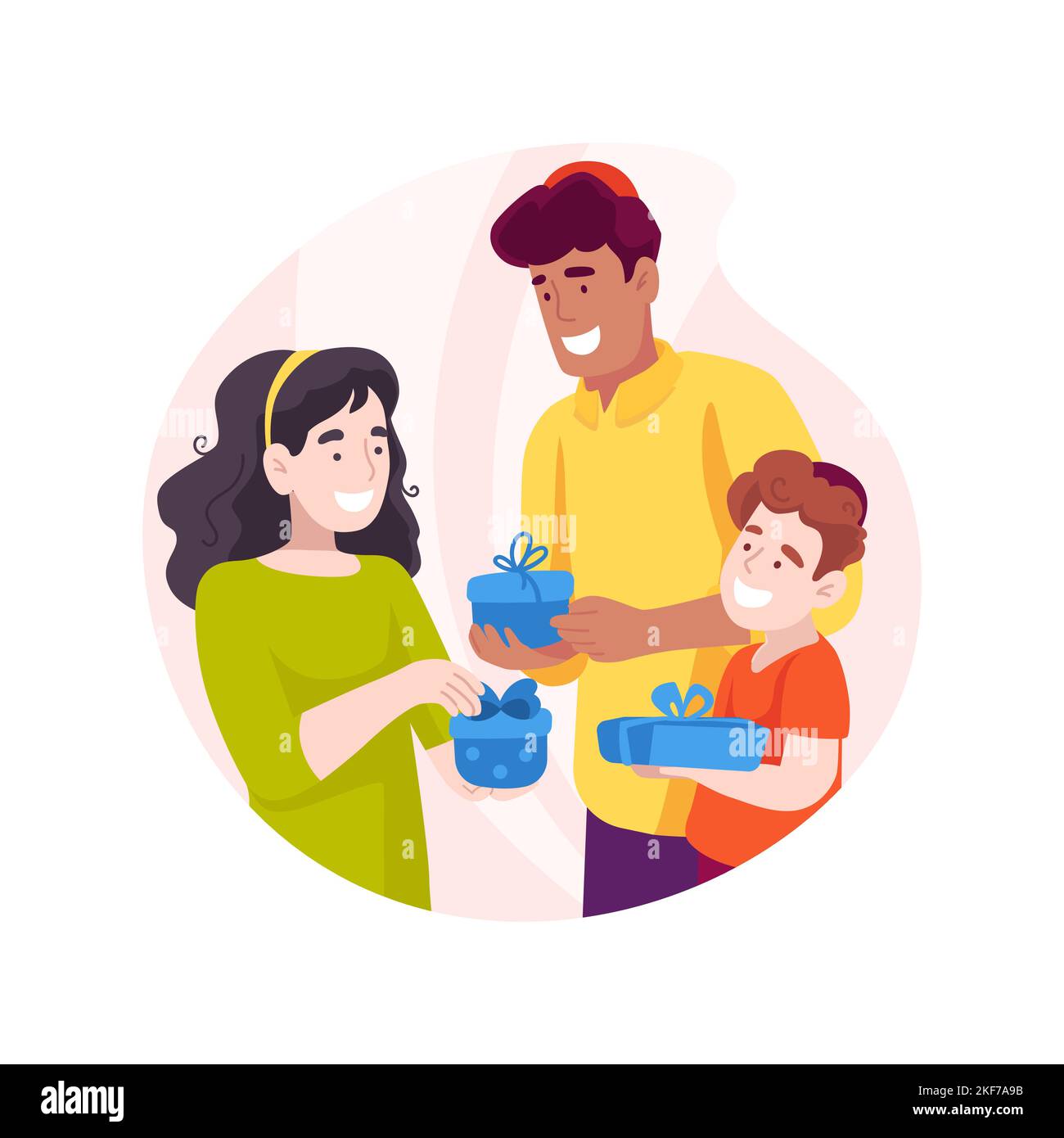 Giving gifts isolated cartoon vector illustration Stock Vector Image ...