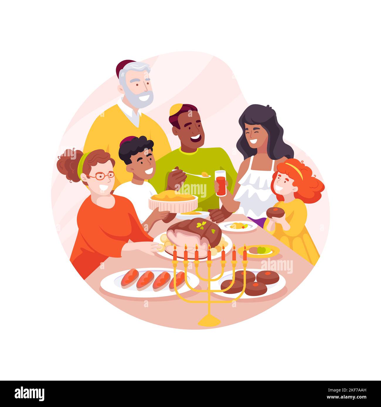 Festive dinner isolated cartoon vector illustration Stock Vector Image ...