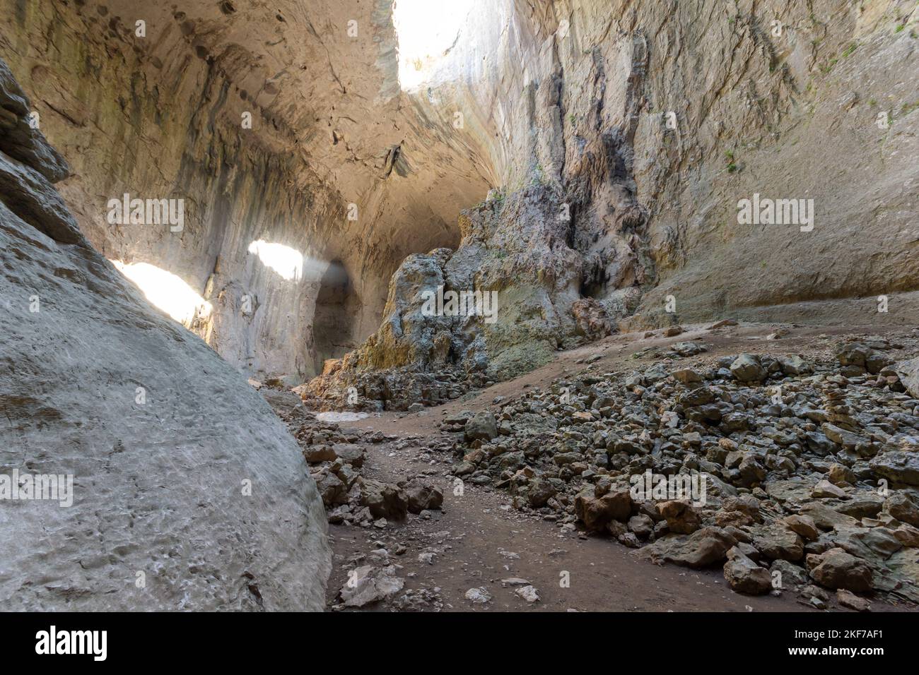 Prohodna cave known as God's eyes near Karlukovo village, Lovech region ...