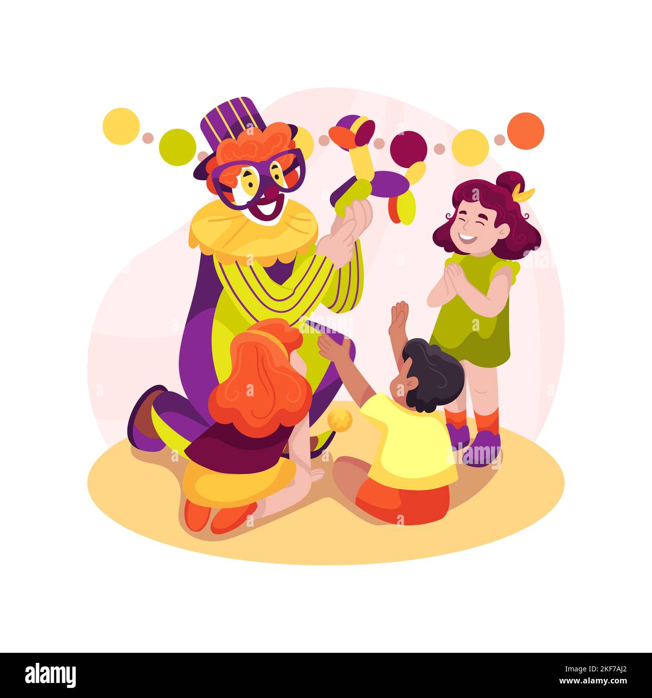 Clown entertainer isolated cartoon vector illustration Stock Vector ...