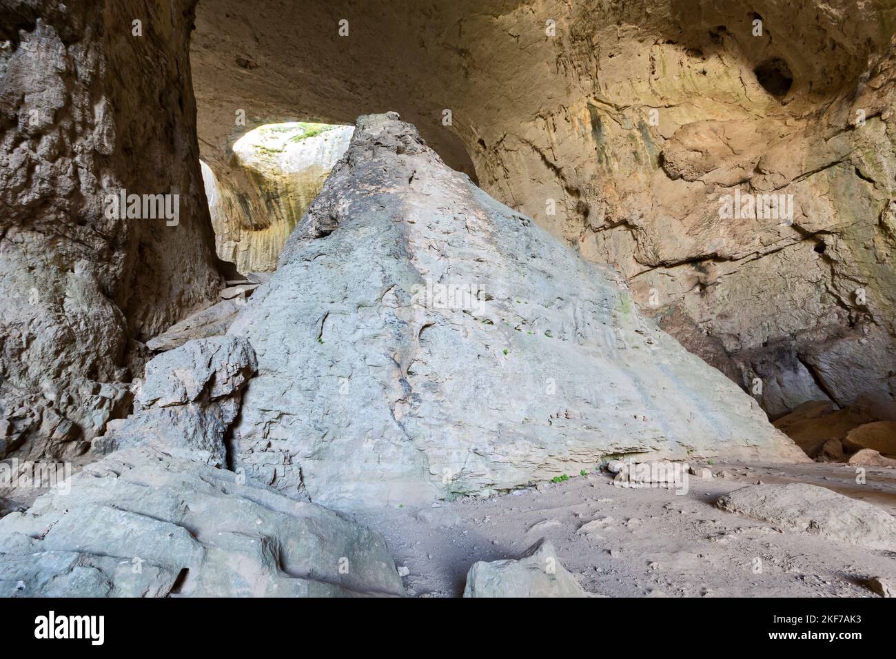 Prohodna cave known as God's eyes near Karlukovo village, Lovech region ...
