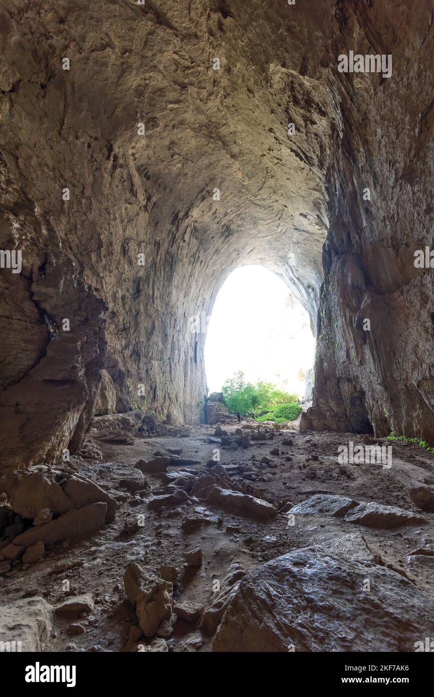 Prohodna cave known as God's eyes near Karlukovo village, Lovech region ...