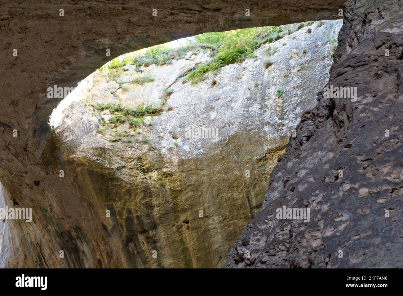 Prohodna cave known as God's eyes near Karlukovo village, Lovech region ...