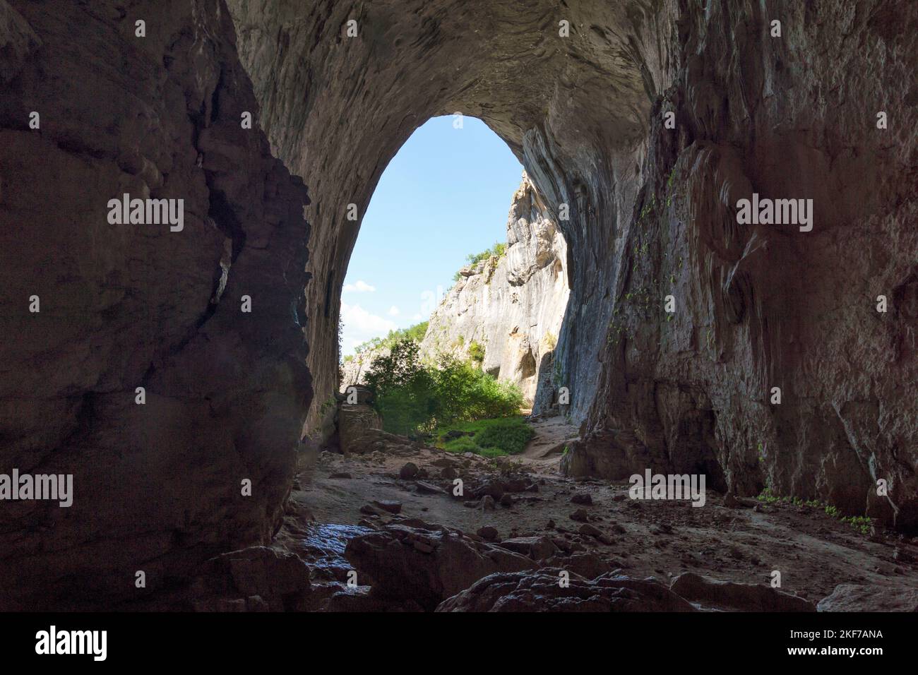 Prohodna cave known as God's eyes near Karlukovo village, Lovech region ...