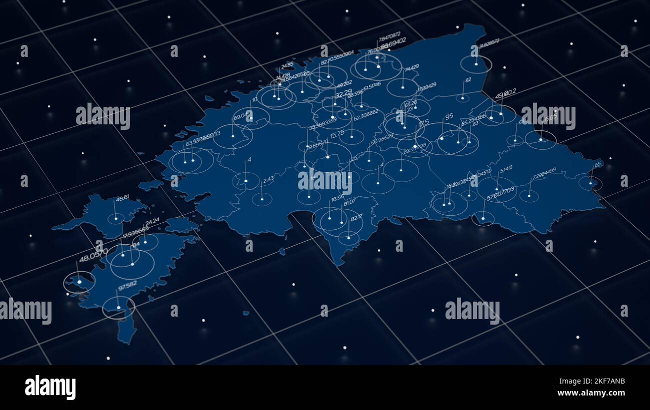 Estonia blue map big data visualization. Futuristic map infographic ...