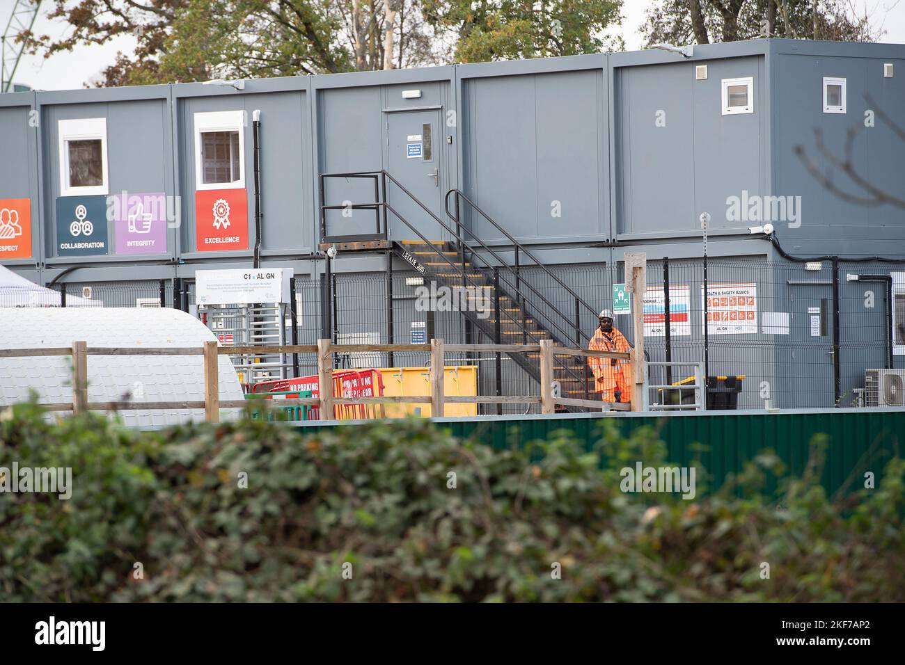 Harefield, UK. 16th November, 2022. The HS2 construction site at ...