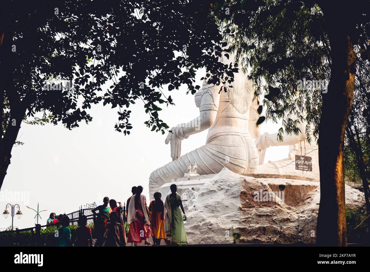 The white Shiva and Parvathi statues on Kailasagiri hill in Andhra ...