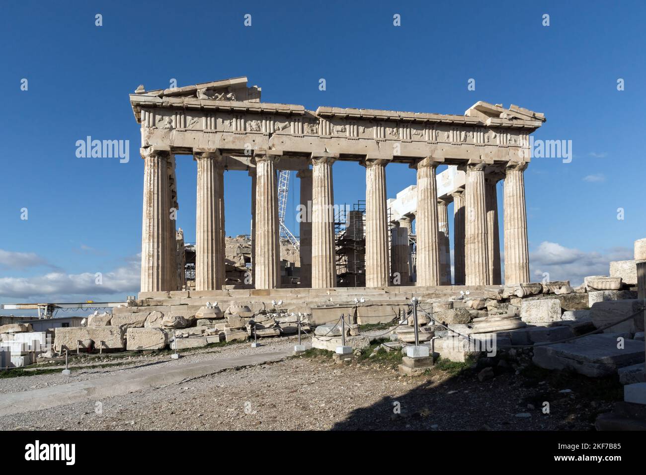 Ancient Building of The Parthenon at the Acropolis of Athens, Attica ...