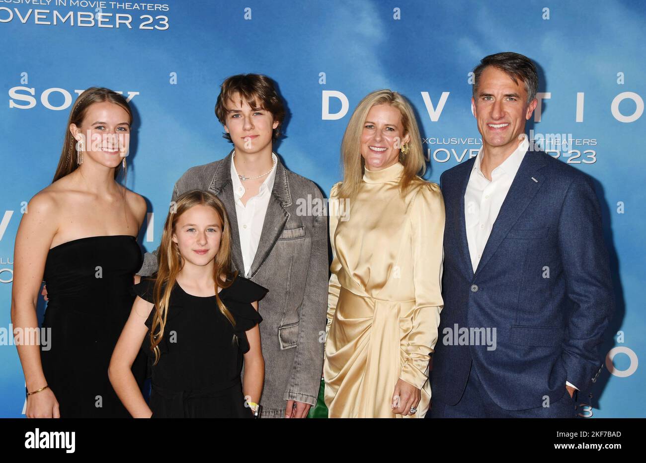 LOS ANGELES, CALIFORNIA - NOVEMBER 15: Tom Hudner (R) and family attend ...