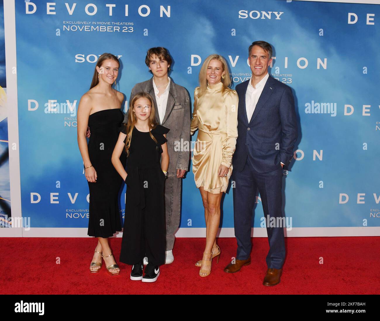 LOS ANGELES, CALIFORNIA - NOVEMBER 15: Tom Hudner (R) and family attend ...