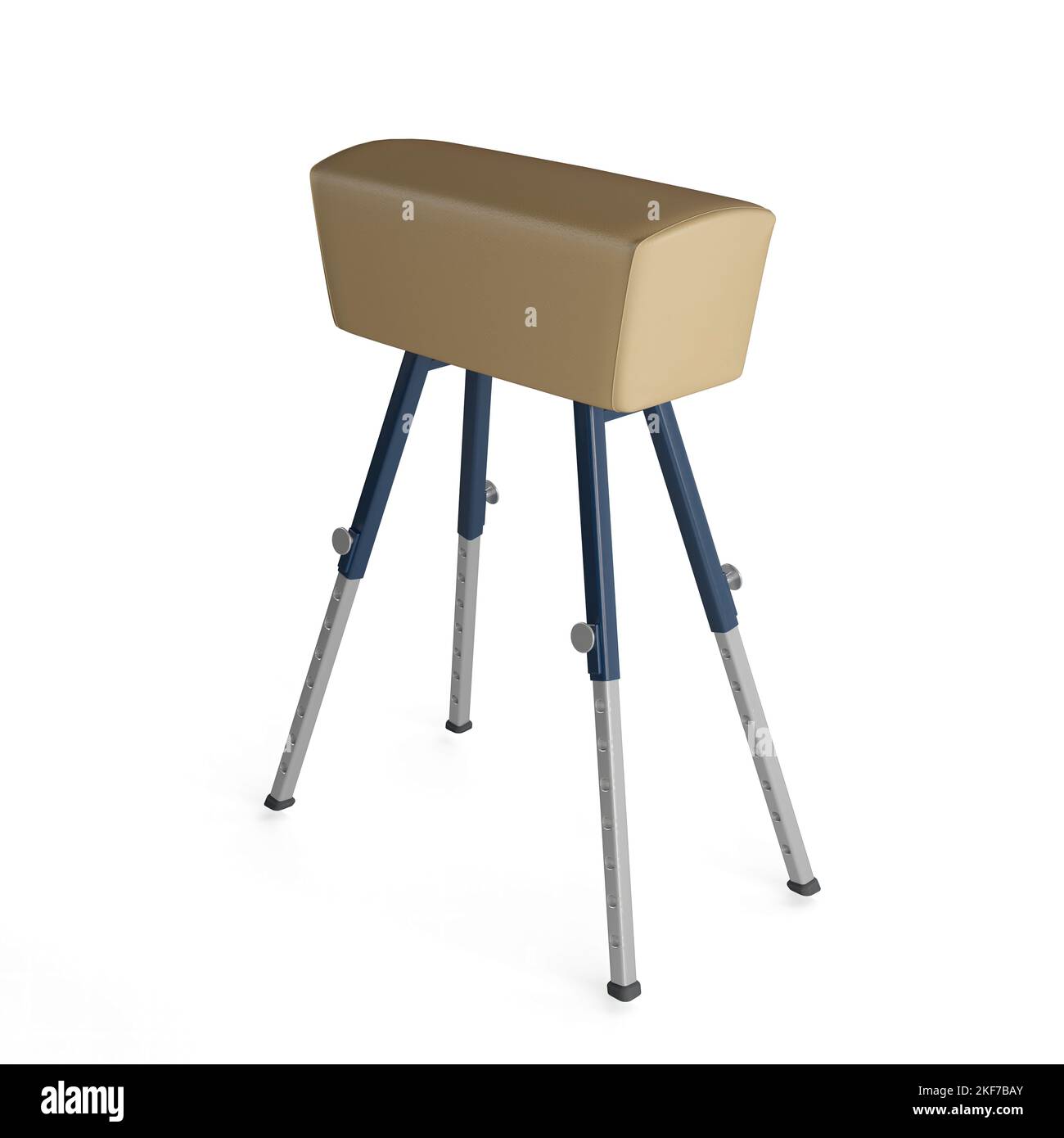 A 3D rendering of a beige vaulting buck with metal legs isolated on ...