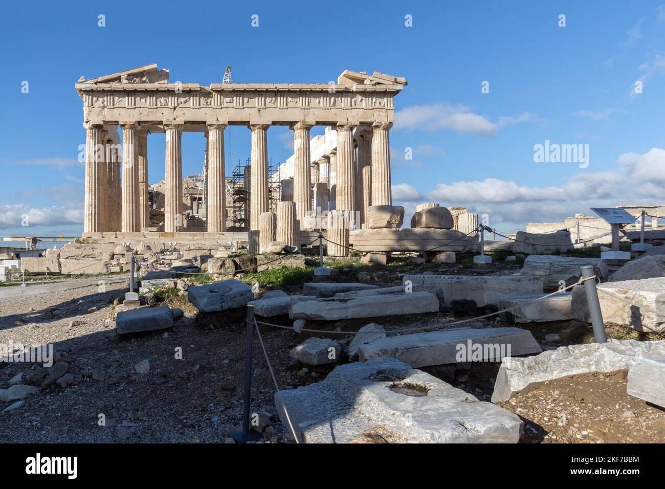 Ancient Building of The Parthenon at the Acropolis of Athens, Attica ...