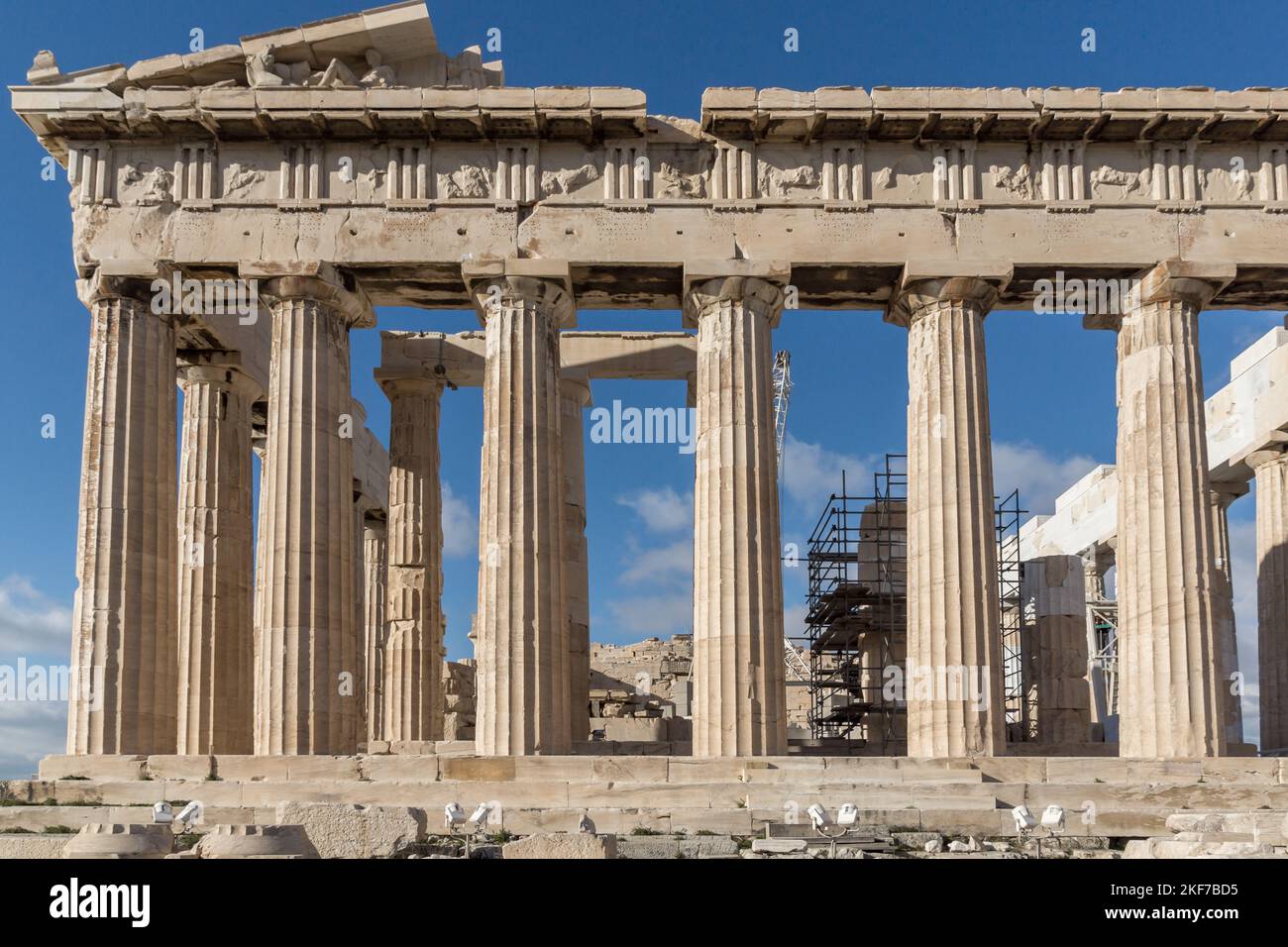 Ancient Building of The Parthenon at the Acropolis of Athens, Attica ...