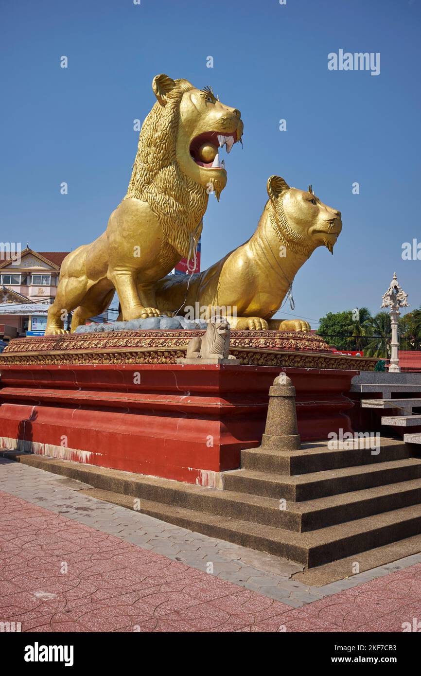 Golden Lion Monument Roundabout Sihanoukville Cambodia Stock Photo - Alamy