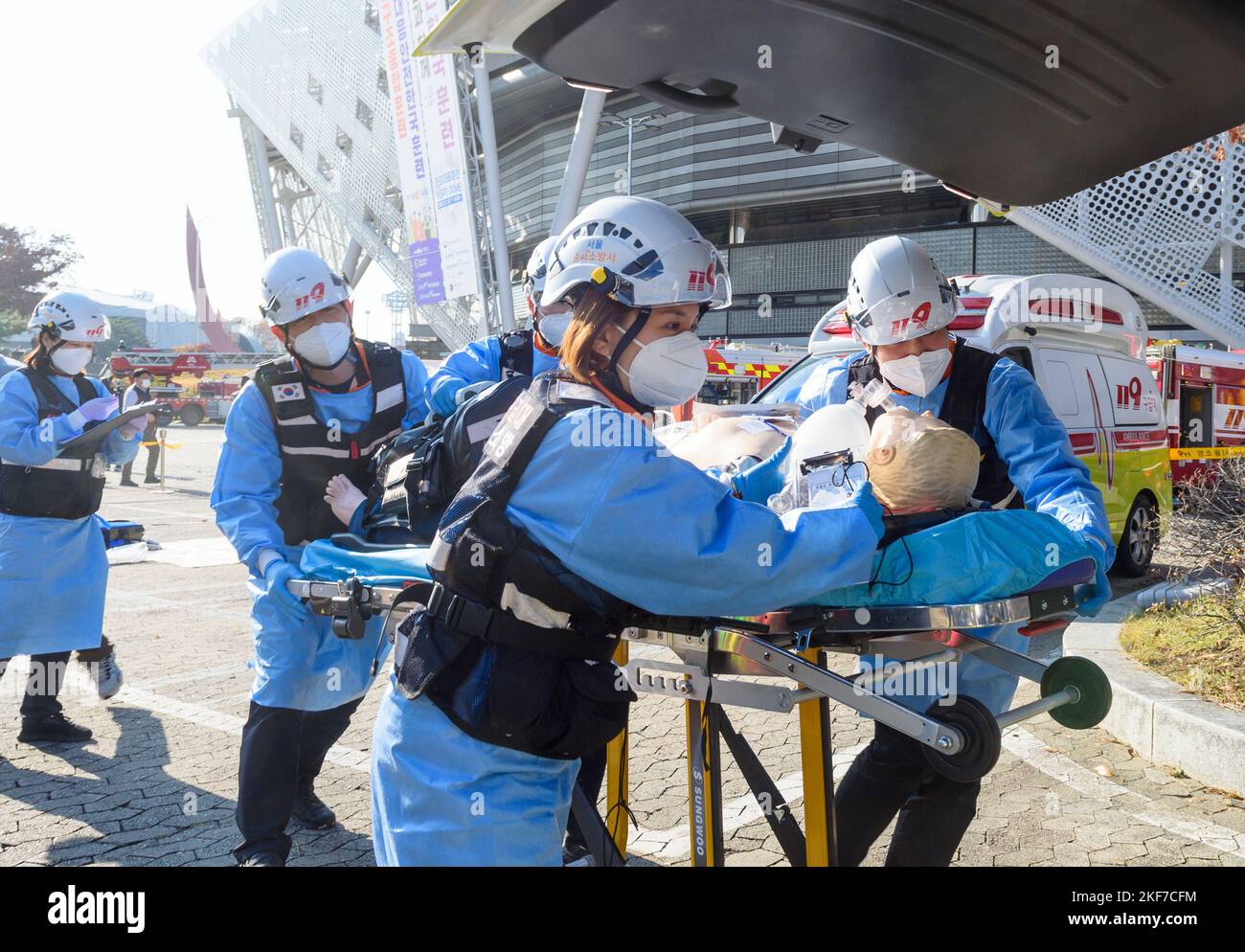 A disaster medical team is conducting patient classification and ...
