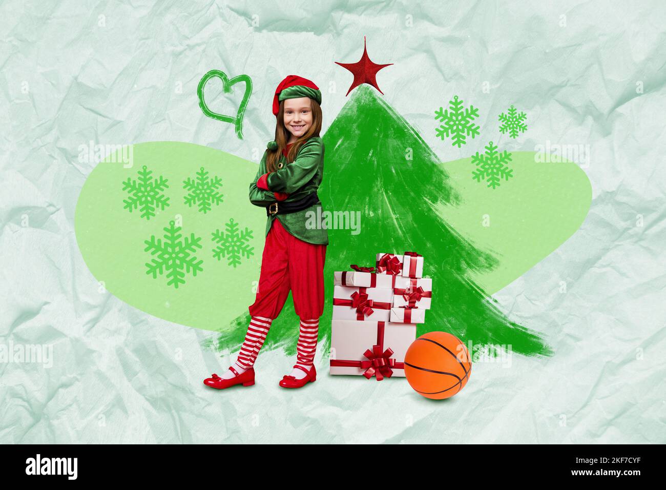 Creative photo 3d collage artwork poster postcard of funny funky small ...