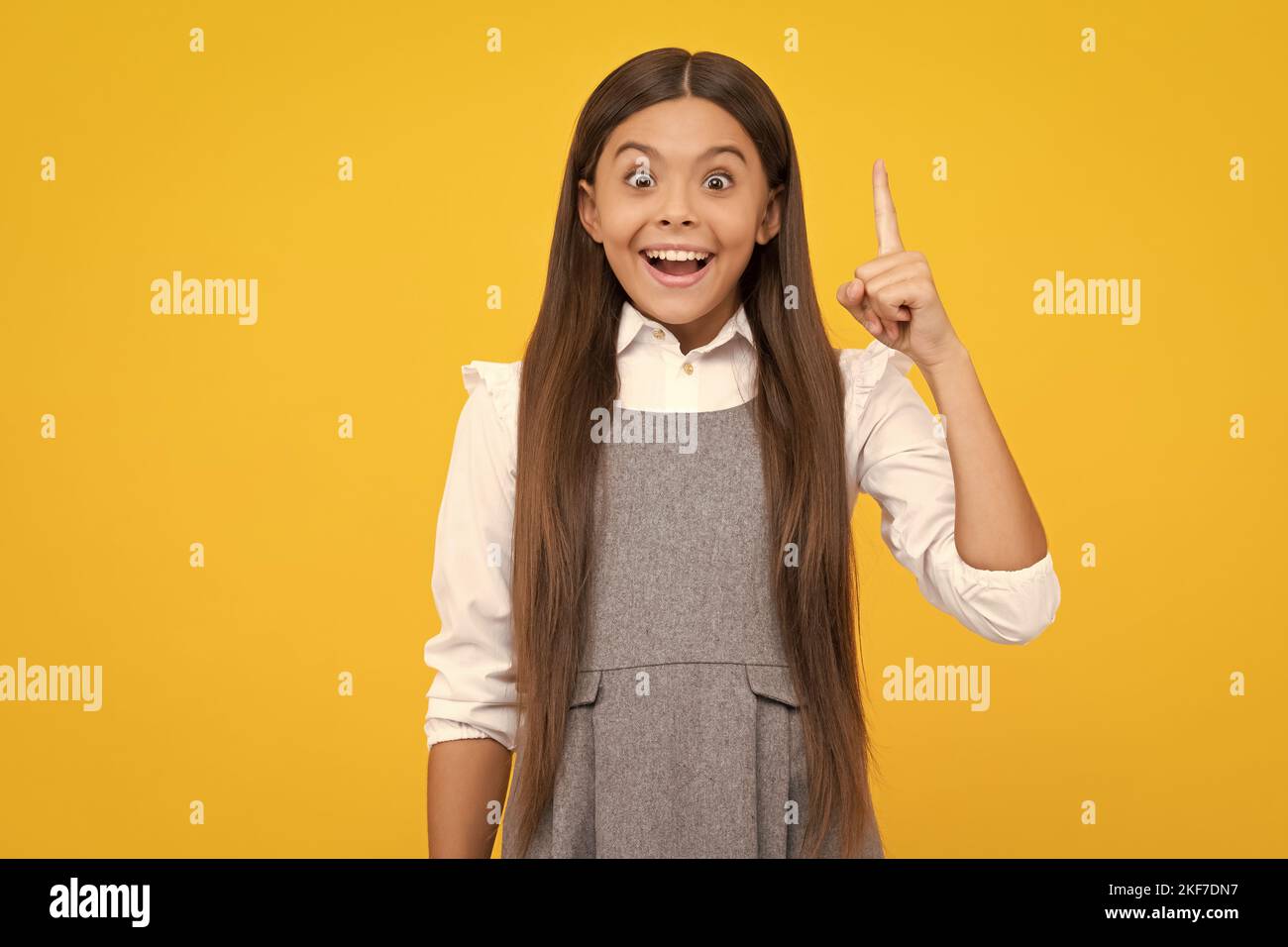 Excited face, cheerful emotions of teenager girl. Close up funny face ...
