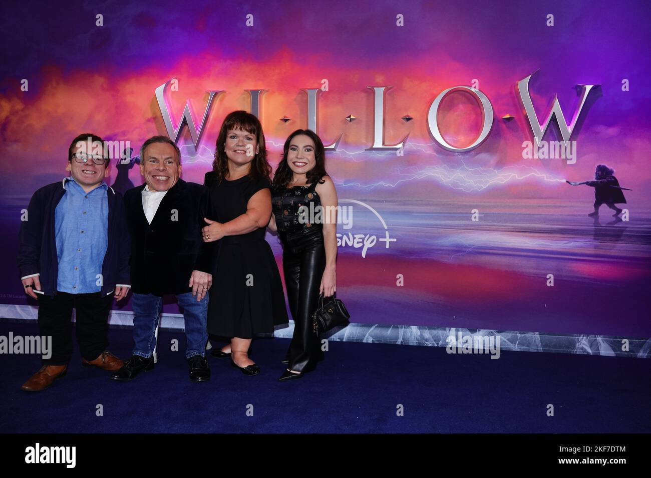 (left to right) Harrison Davis, Warwick Davis, Samantha Davis and ...