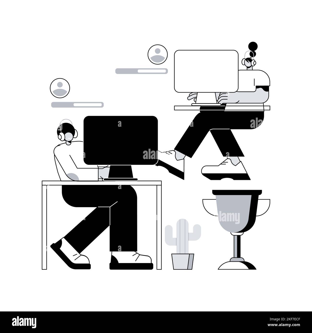 Office esport competition abstract concept vector illustration. Video ...