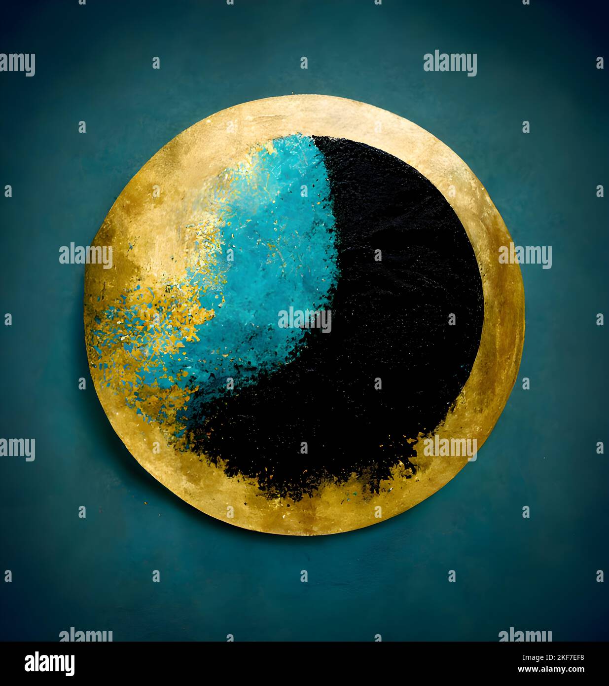Turquoise moon space hi-res stock photography and images - Alamy