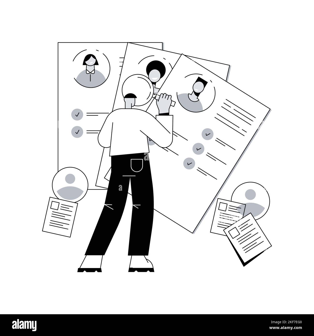 Candidates abstract concept vector illustration. Candidate list, talent ...