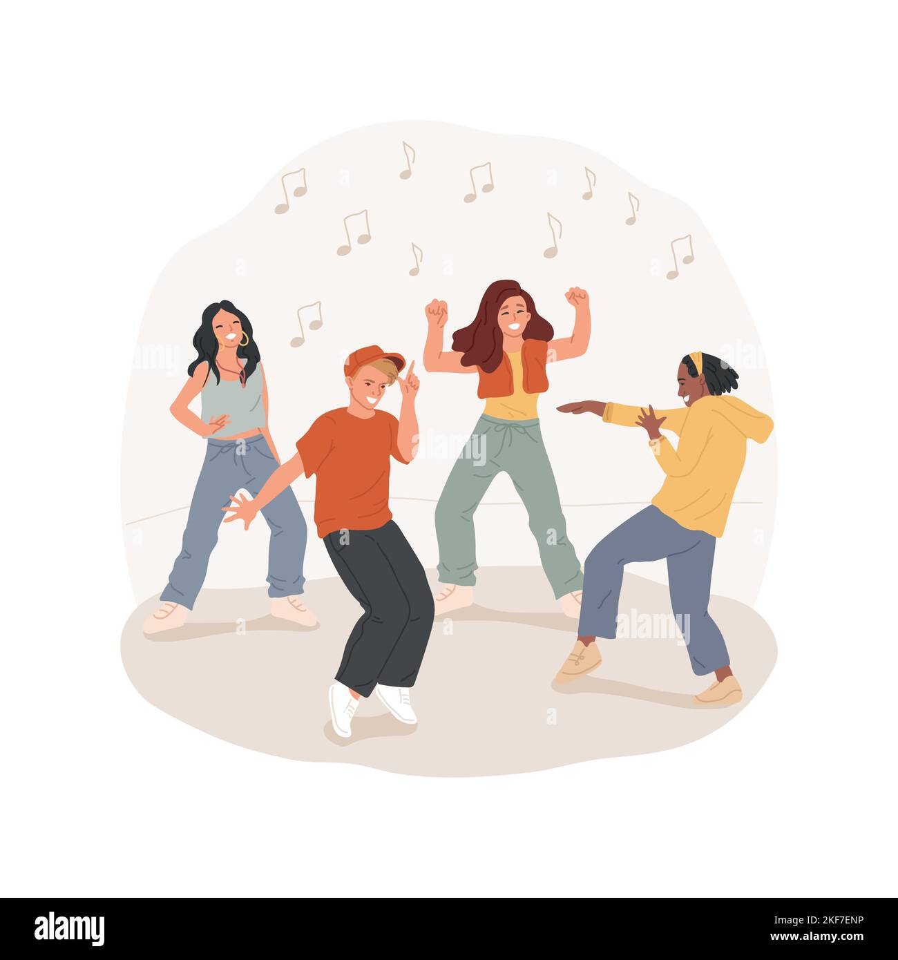 Dance isolated cartoon vector illustration. High school activity, student club, contemporary ...