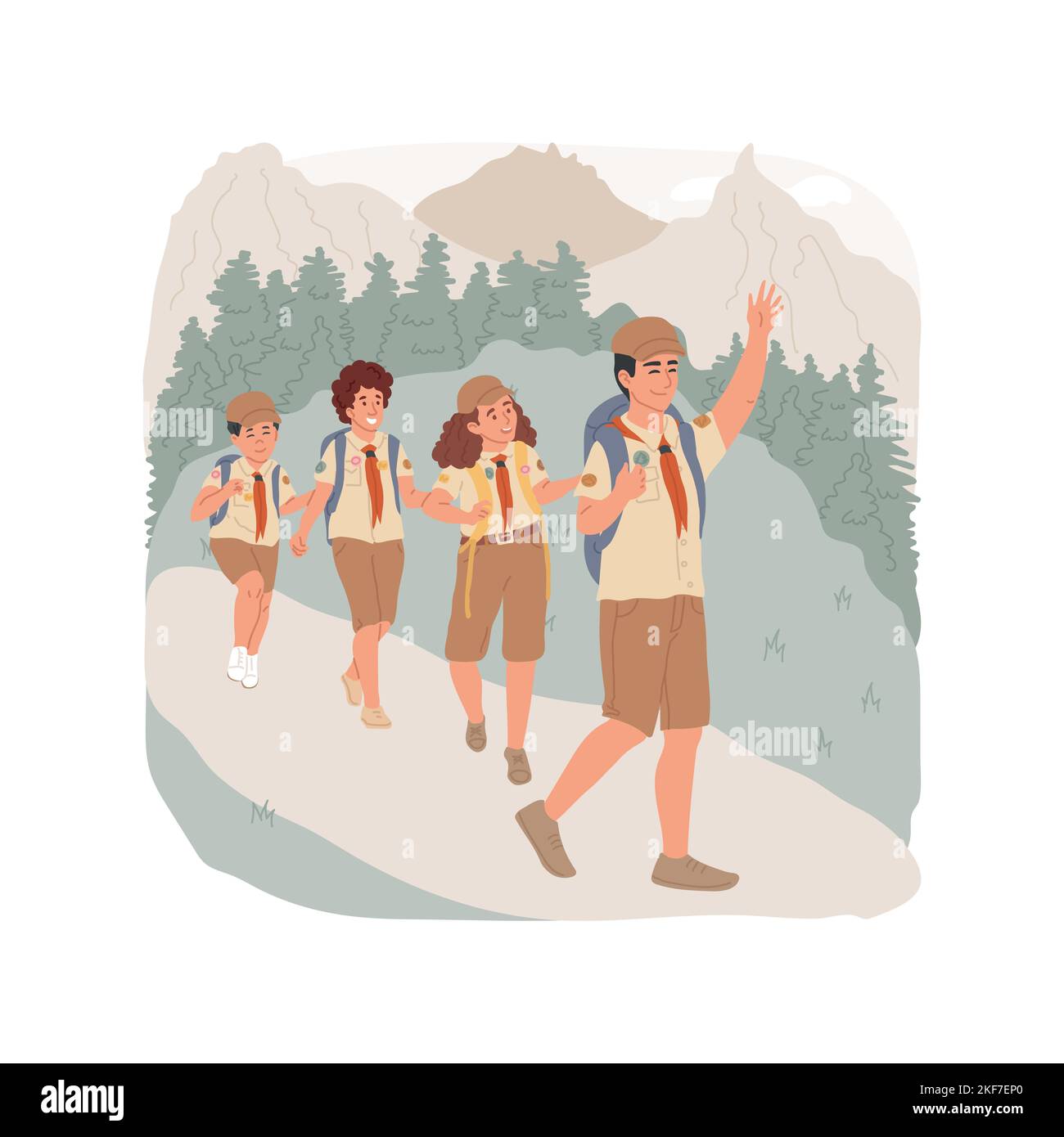 Scouting isolated cartoon vector illustration. Scout boy uniform, high ...
