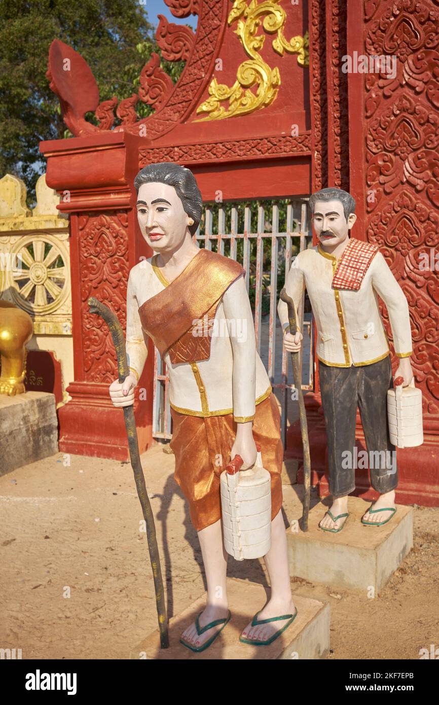 Standing Decorative Folk Art Figures Sihanoukville Cambodia Stock Photo ...
