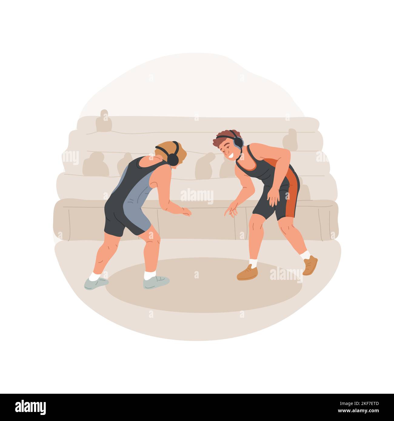 Wrestling isolated cartoon vector illustration. Sport in high school ...