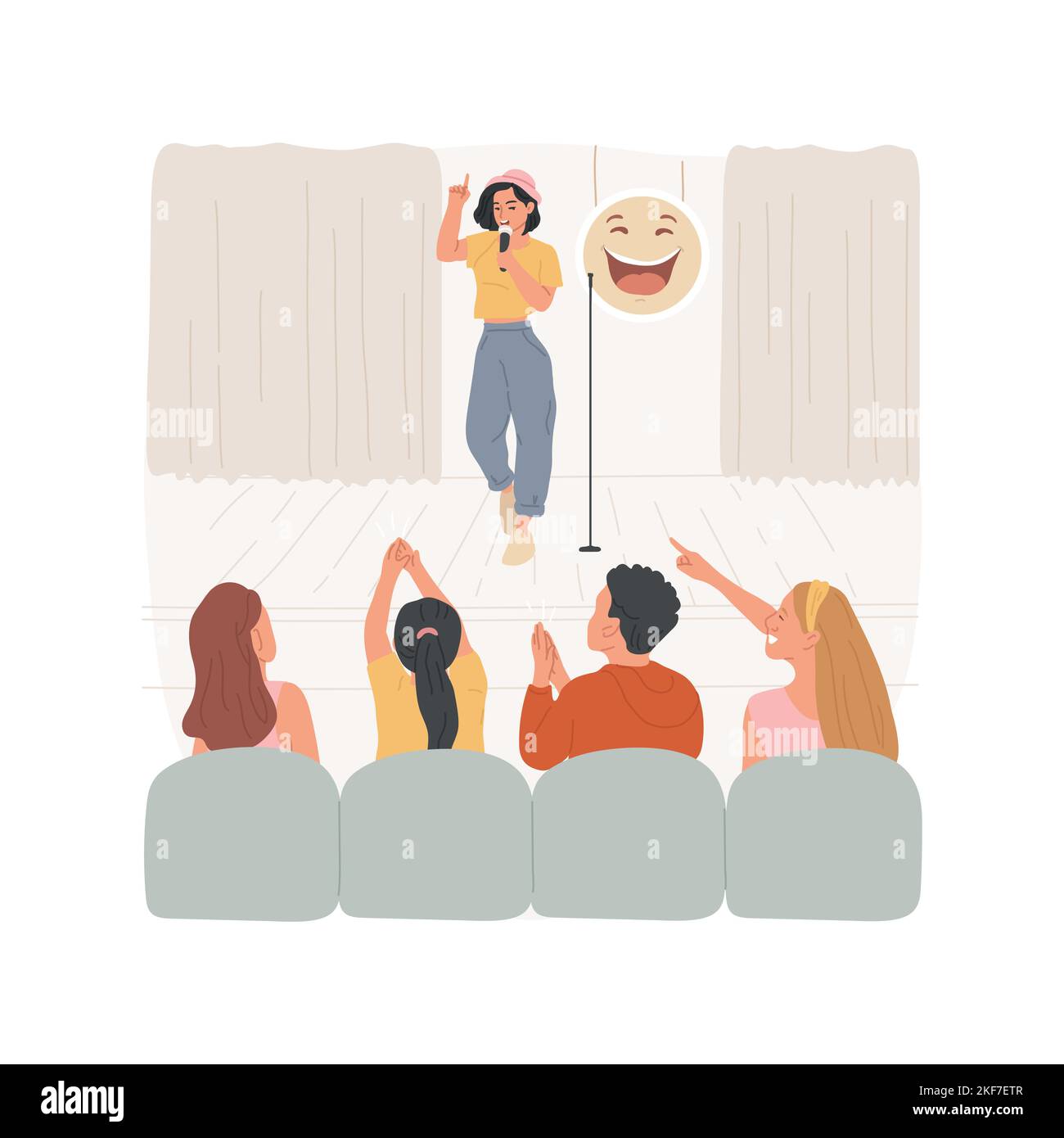 Stand up comedy club isolated cartoon vector illustration. High school ...