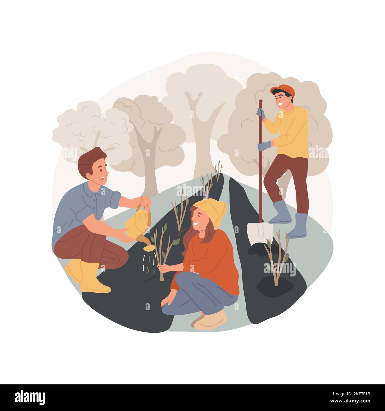 Volunteer work and community service isolated cartoon vector ...