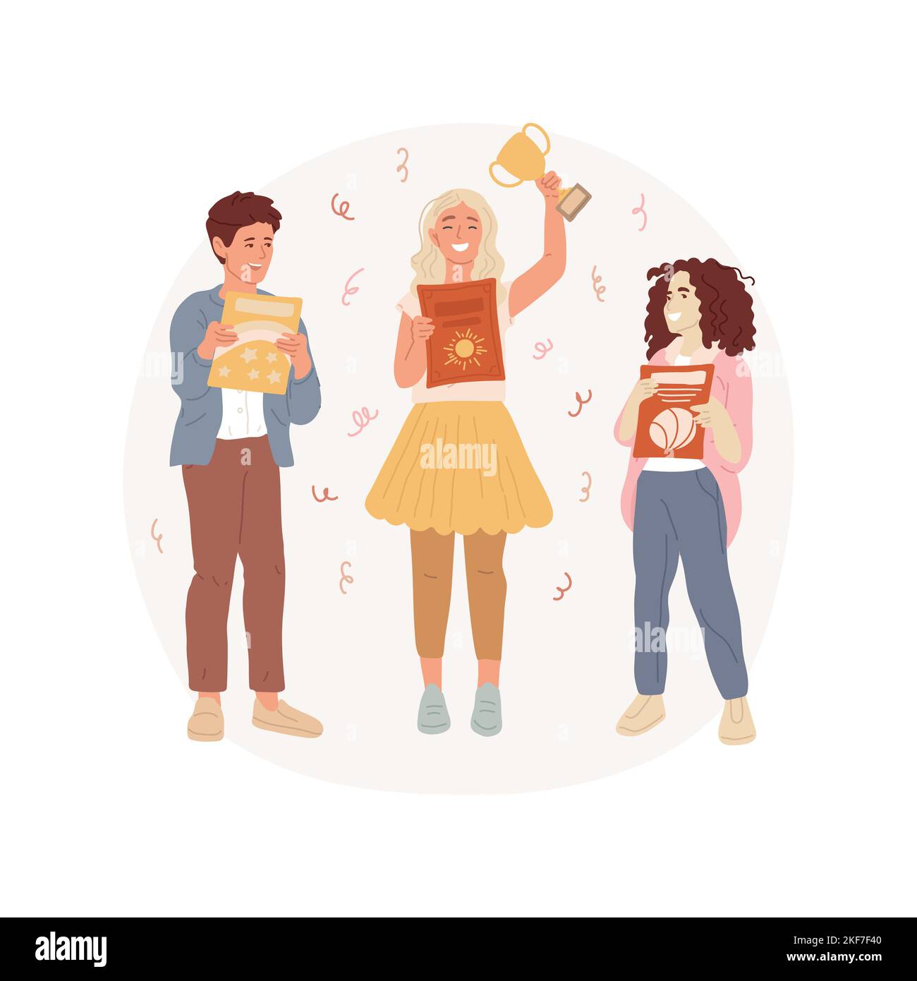 Contest winners isolated cartoon vector illustration. Announcing ...