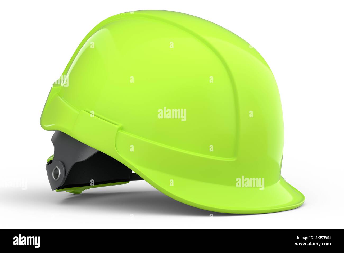 Green safety helmet or hard cap isolated on white background. 3d render ...