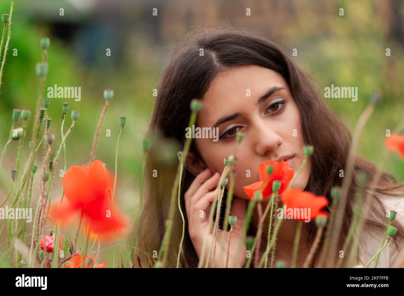Timisoara, Romania - June 04, 2016: Portrait of a girl posing in a ...