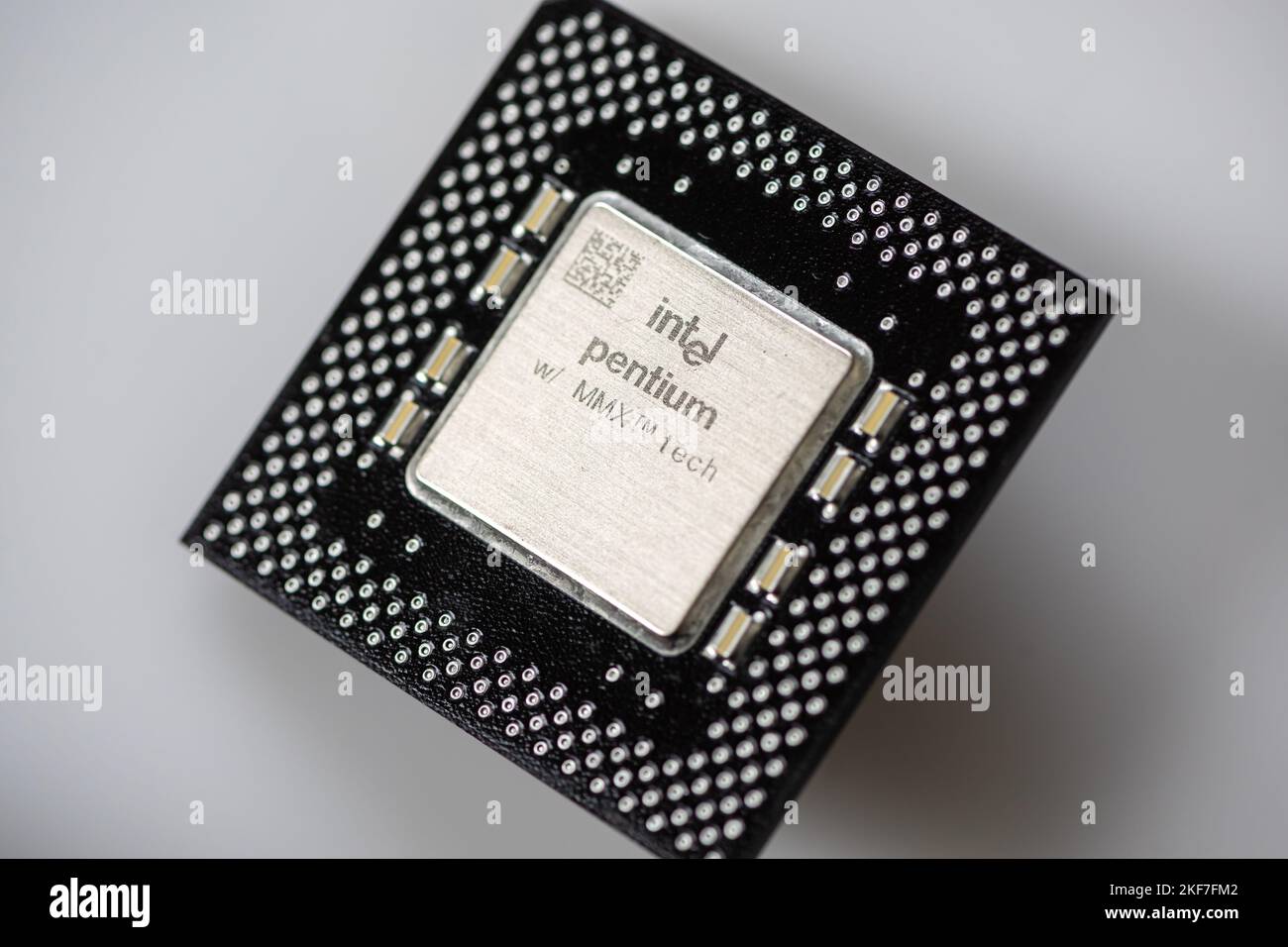 Timisoara, Romania - October 17, 2020: Close-up of an Intel MMX ...