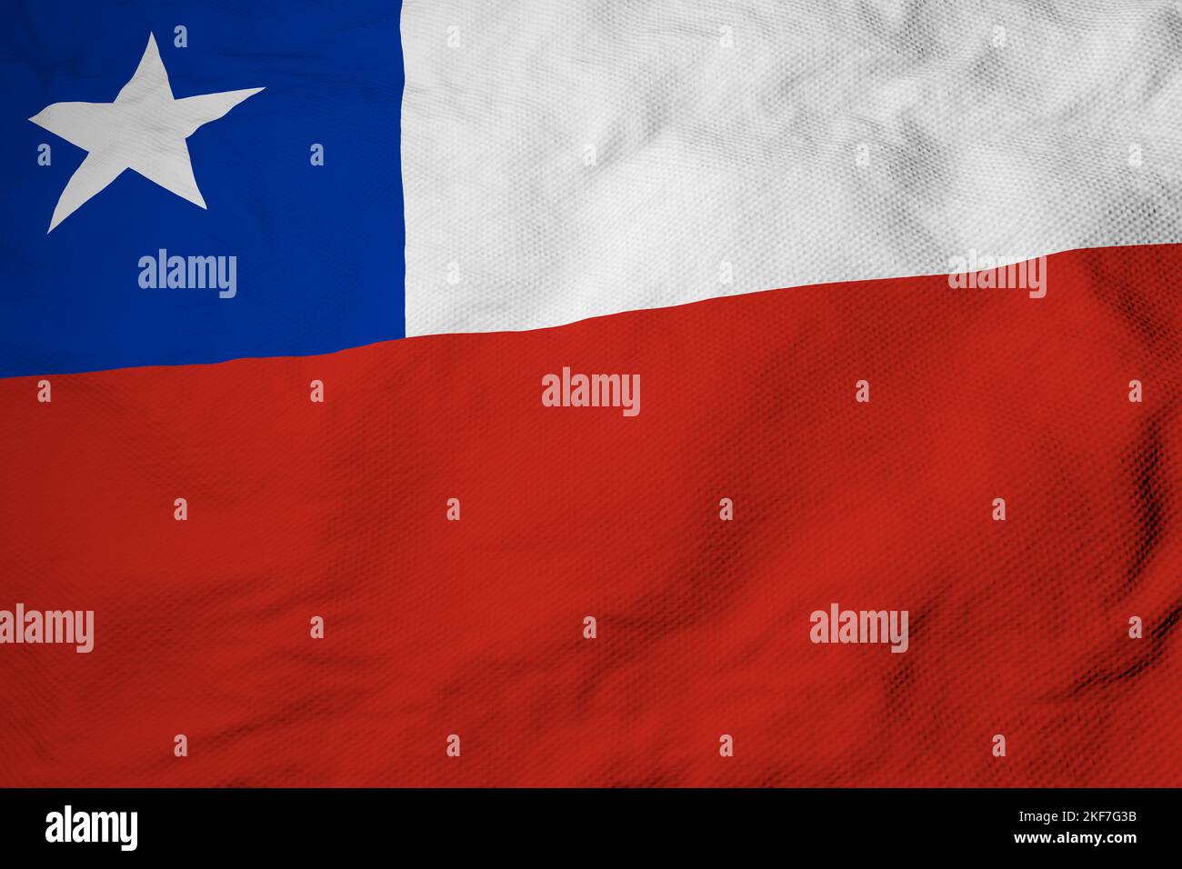 Full frame close-up on a waving Flag of Chile in 3D rendering Stock ...