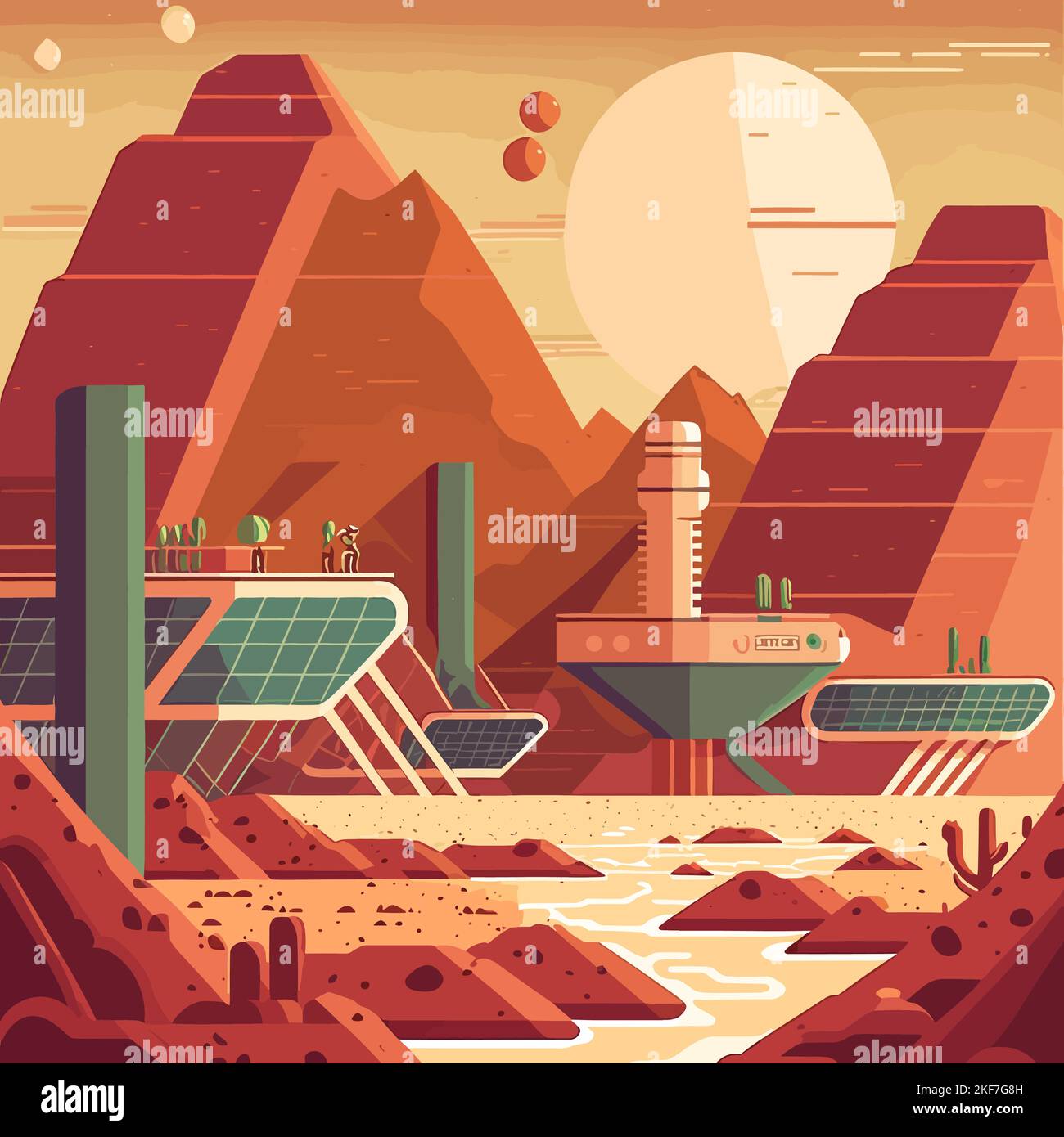 Terraforming an alien planet Stock Vector Images - Alamy