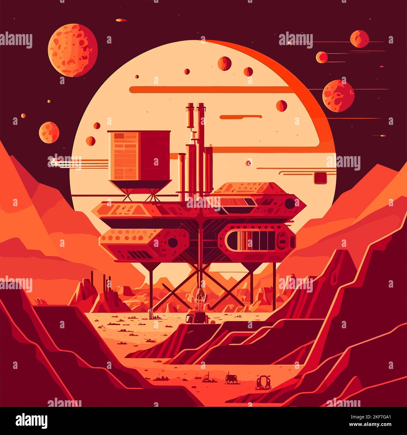 A vector of the Mars colony Stock Vector Image & Art - Alamy
