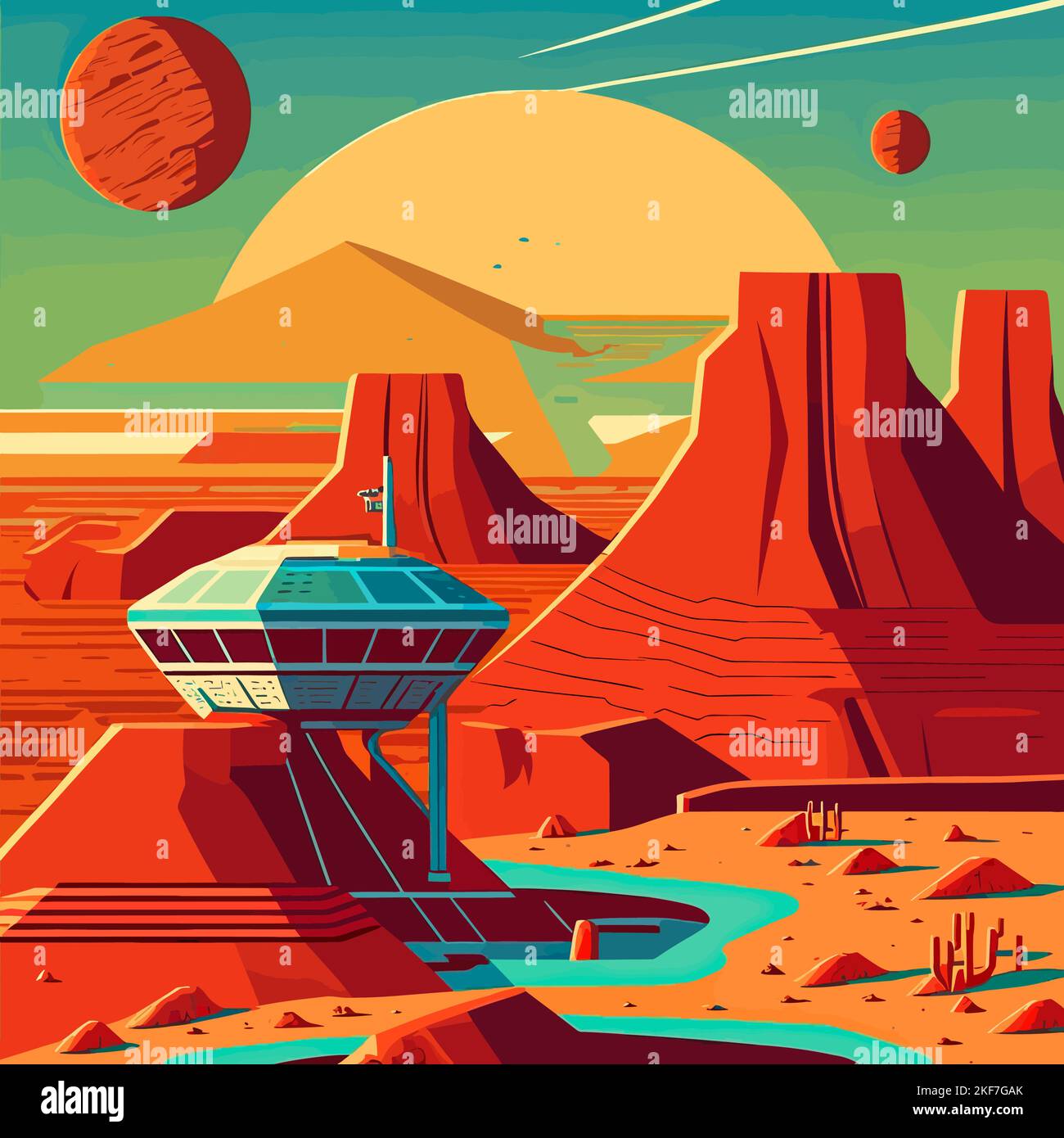 A vector of a terraforming conceptual illustration Stock Vector Image ...