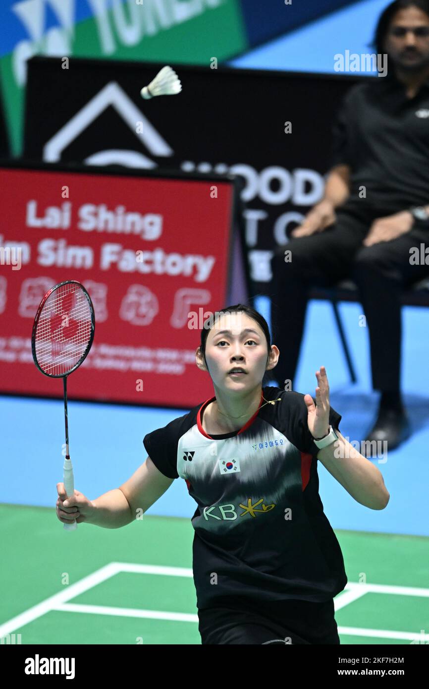 Sim Yu Jin of Korea seen in action during the 2022 SATHIO GROUP Australian Badminton Open women ...
