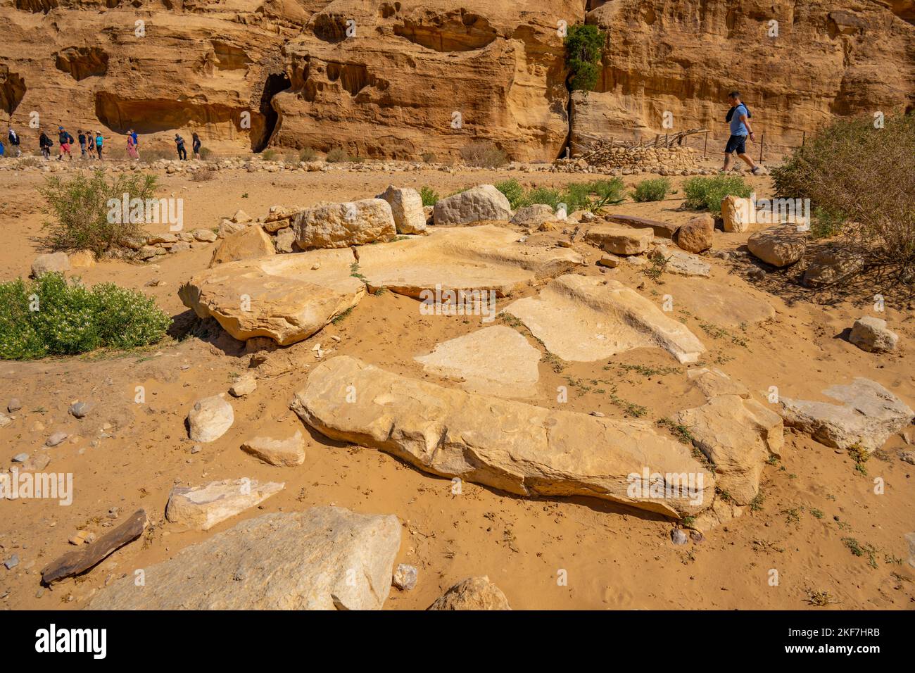 The Neolithic archeological site at Beidha, near Little Petra, Siq al ...