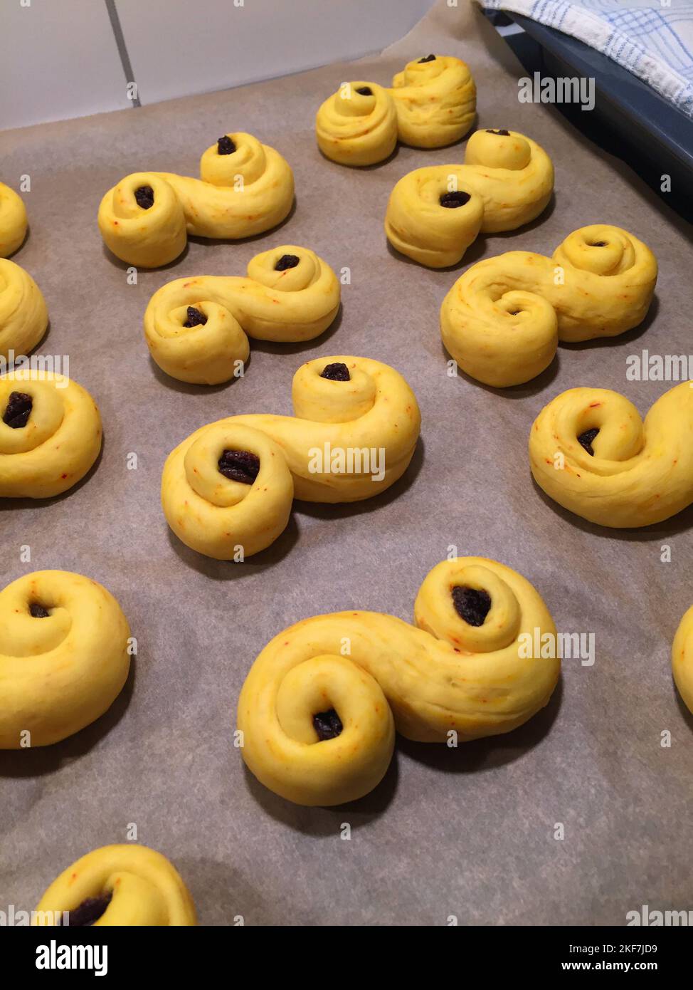 Homemade saffron buns a Swedish tradition before the Saint Lucia ...