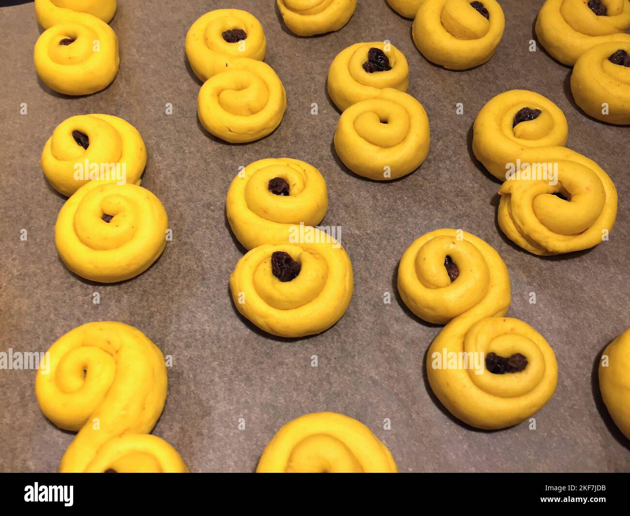 Homemade saffron buns a Swedish tradition before the Saint Lucia ...