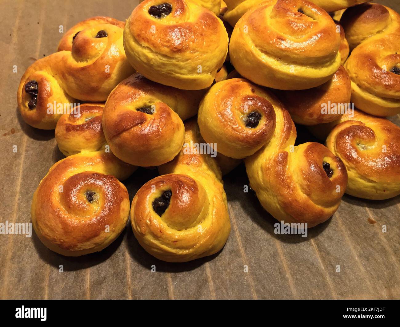 Homemade saffron buns a Swedish tradition before the Saint Lucia ...