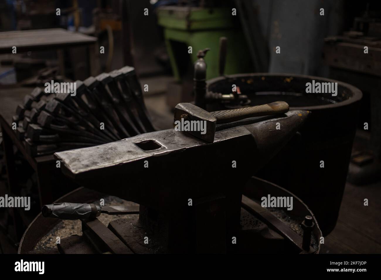 blacksmith tools and metal blanks in privet forge Stock Photo - Alamy