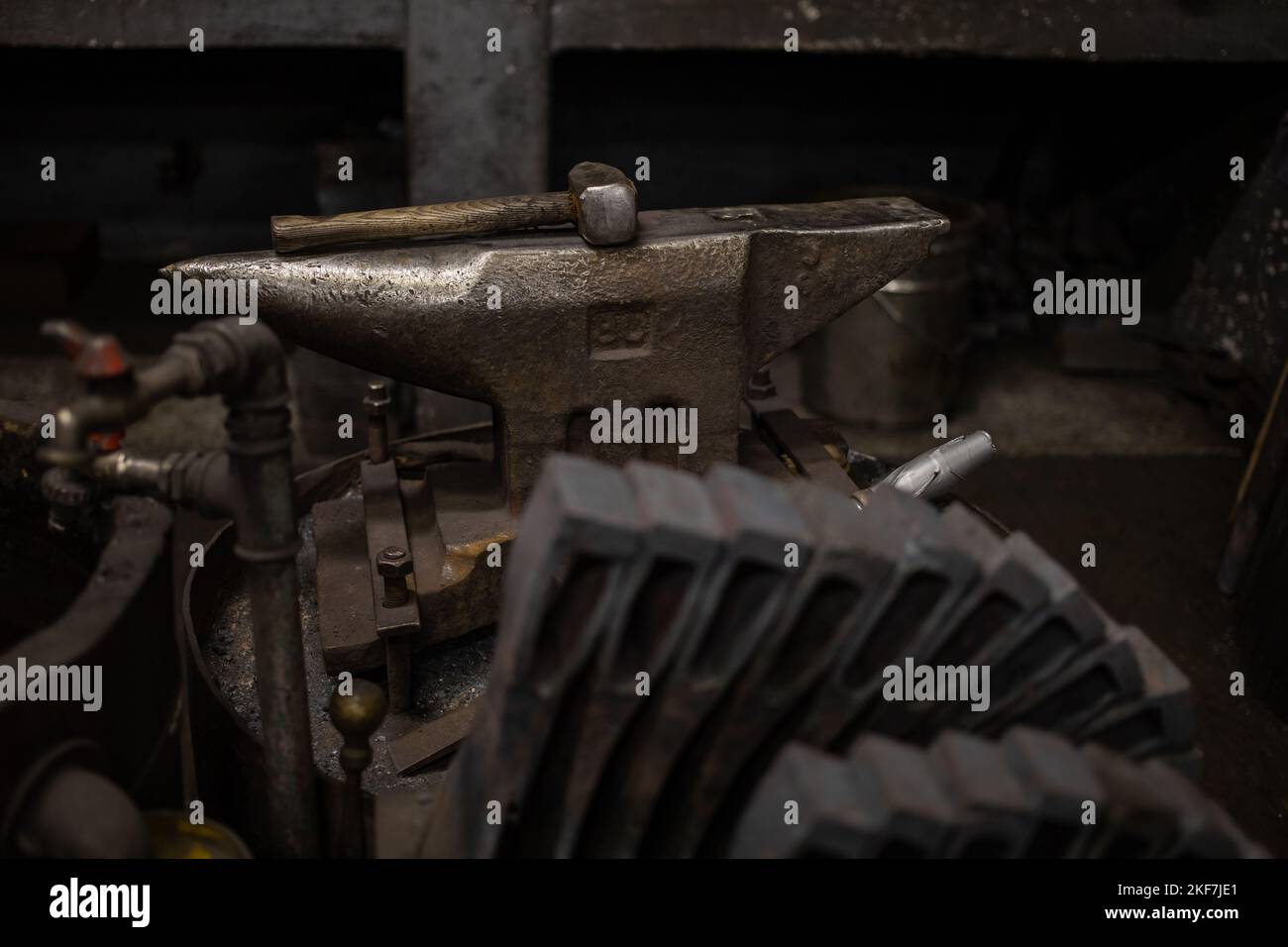 blacksmith tools and metal blanks in privet forge Stock Photo - Alamy